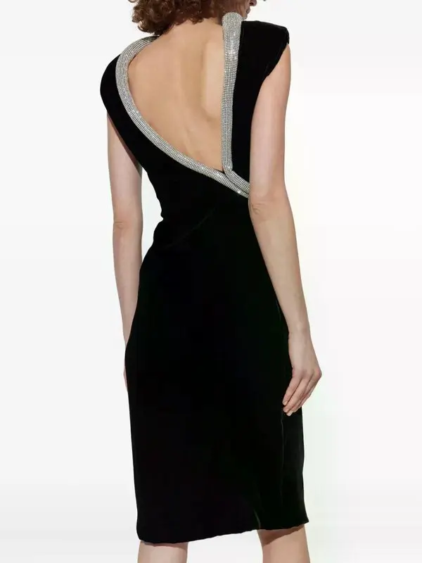 Versace Crystal-embellished Velvet Dress