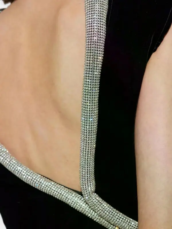 Versace Crystal-embellished Velvet Dress