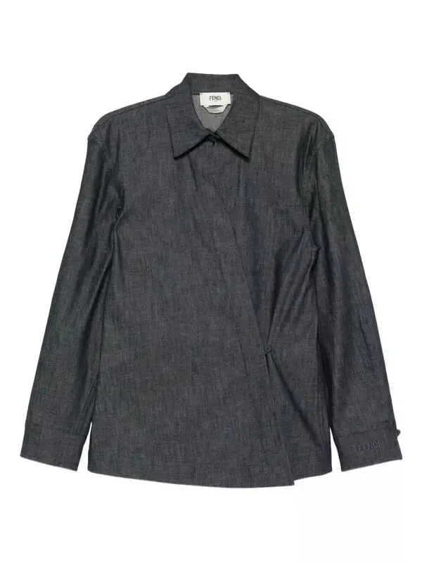 Fendi Wrap-effect Denim Shirt