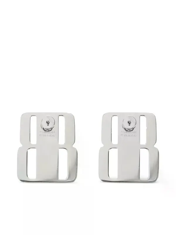 Balenciaga Number-plaque Stud Earrings