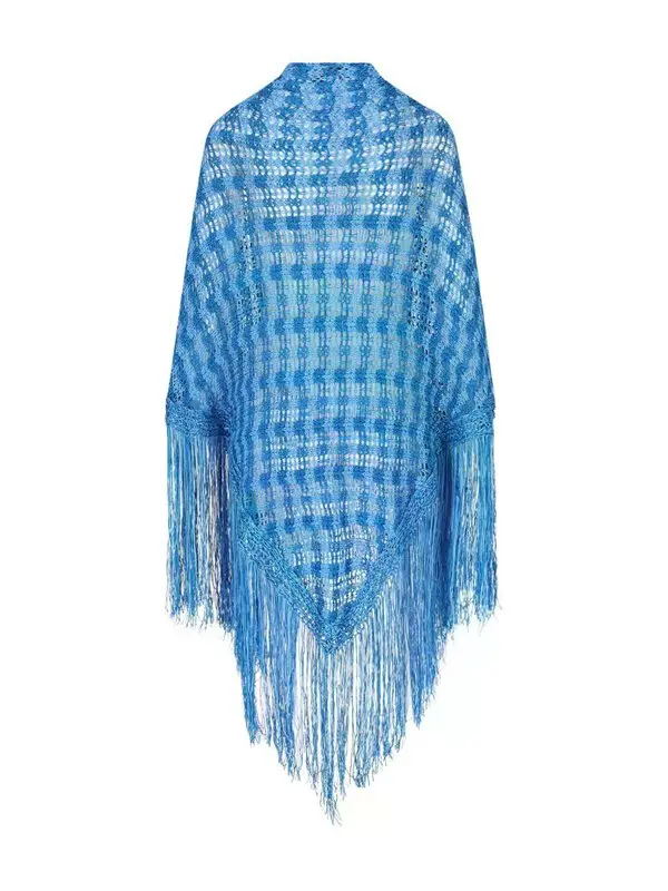 Giada Benincasa Checked-fringe Scarf - Blue