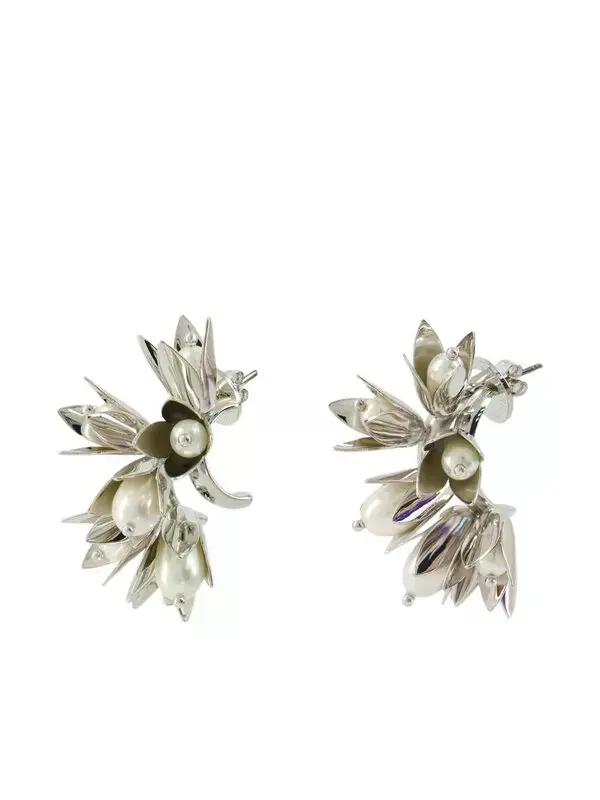 Simone Rocha Pearl-embellished Flower Earrings