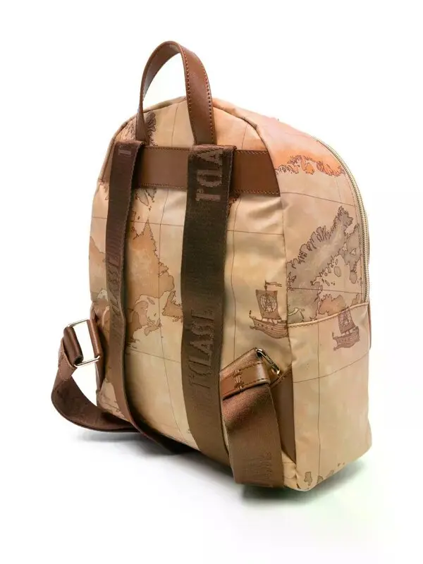Alviero Martini 1° Classe Map-Print Backpack With Buckle  display picture 2