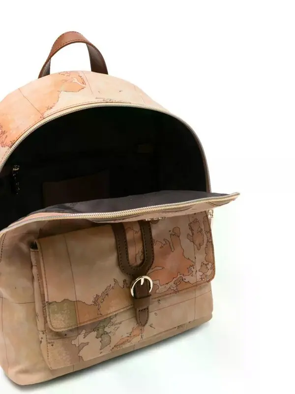 Alviero Martini 1° Classe Map-Print Backpack With Buckle  display picture 1