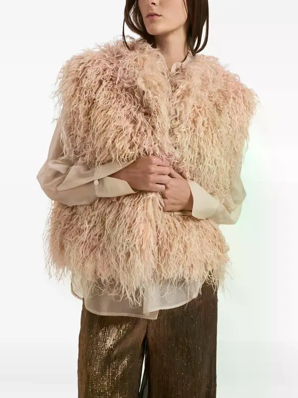 FORTE_FORTE Faux-fur Shaggy Vest - Pink