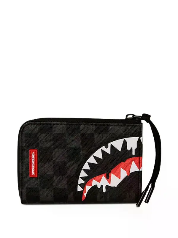 SPRAYGROUND Shark-face Checkered Wallet - Black