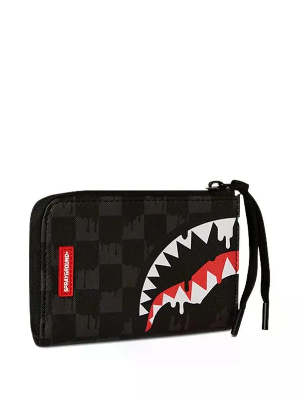 SPRAYGROUND Shark-face Checkered Wallet - Black