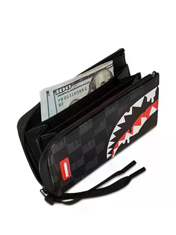 SPRAYGROUND Shark-face Checkered Wallet - Black