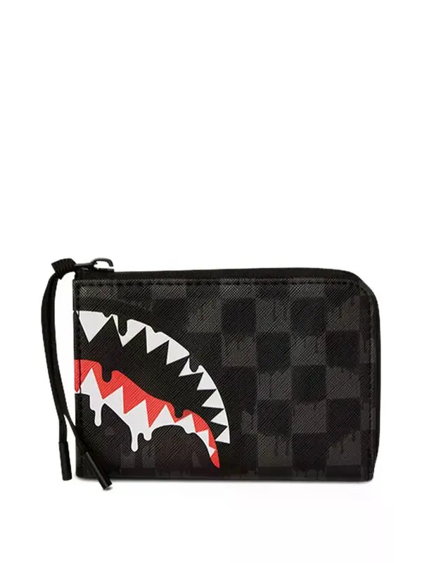 SPRAYGROUND Shark-face Checkered Wallet - Black