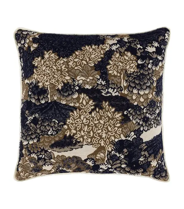 YVES DELORME Paysages Square Cushion Cover - Black