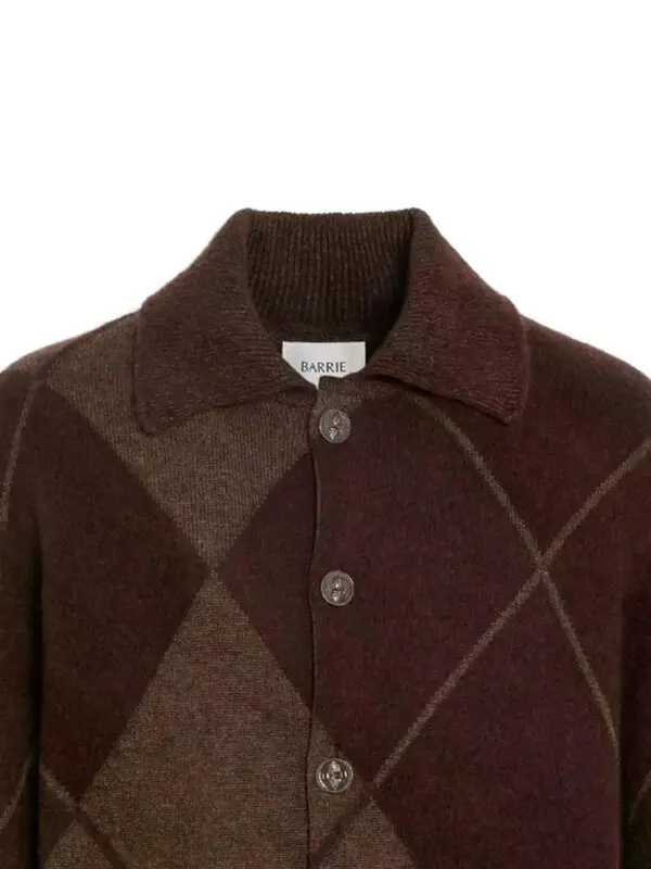 BARRIE Argyle-pattern Button Cardigan - Brown