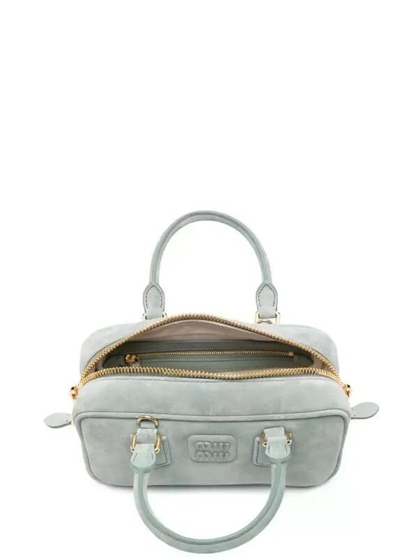 Miu Miu Arcadie Top-handle Suede Satchel - Grey