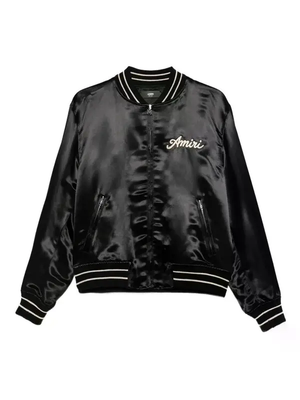 Amiri Embroidered Satin Bomber Jacket
