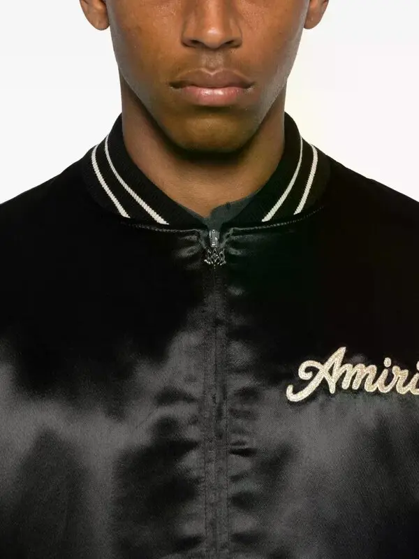 Amiri Embroidered Satin Bomber Jacket