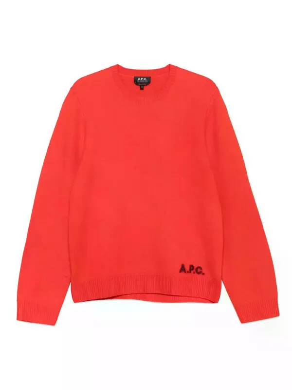 A.p.c. Logo Embroidered Crew-neck Sweater