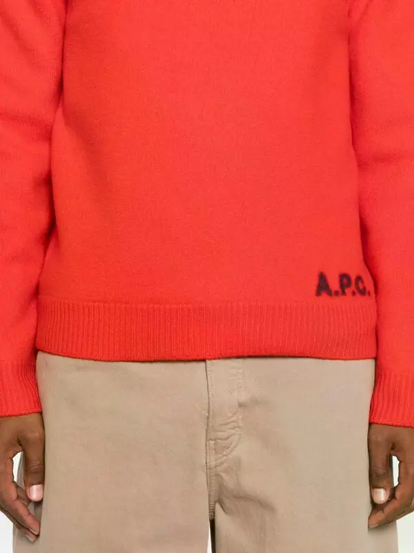 A.p.c. Logo Embroidered Crew-neck Sweater