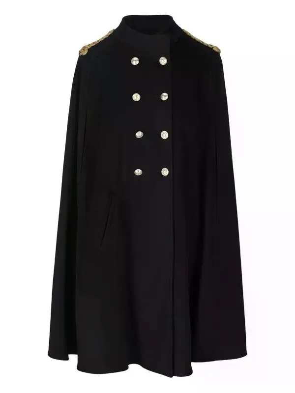 IL TABARRO Double-breasted Cape With Military-style Embellishments