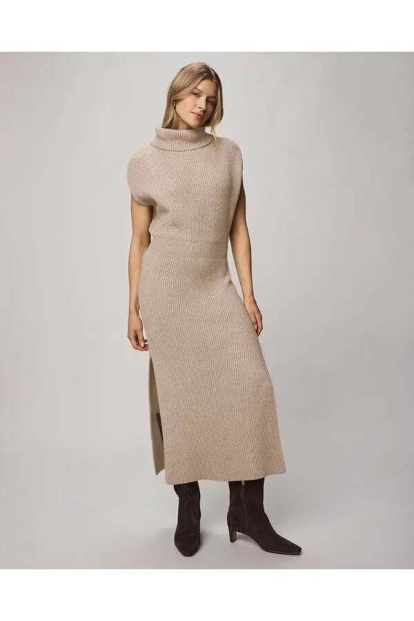 Splendid Cashblend Sweater Dress - Gold