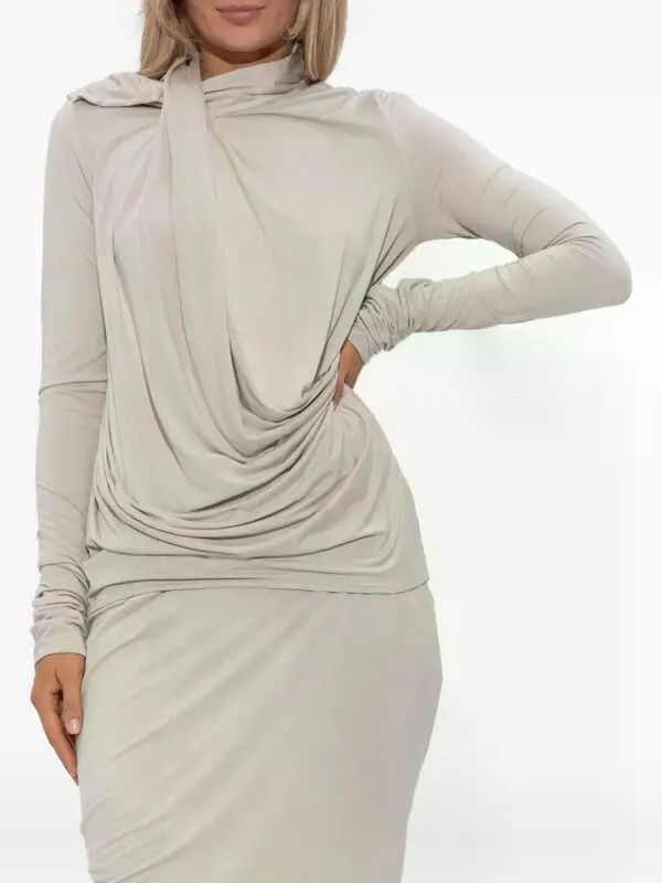ENTIRE STUDIOS Draped Cowl-neck Top - Neutrals