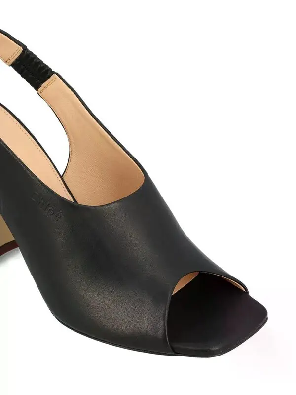 Chloé Square-toe Slingback Sandals - Black