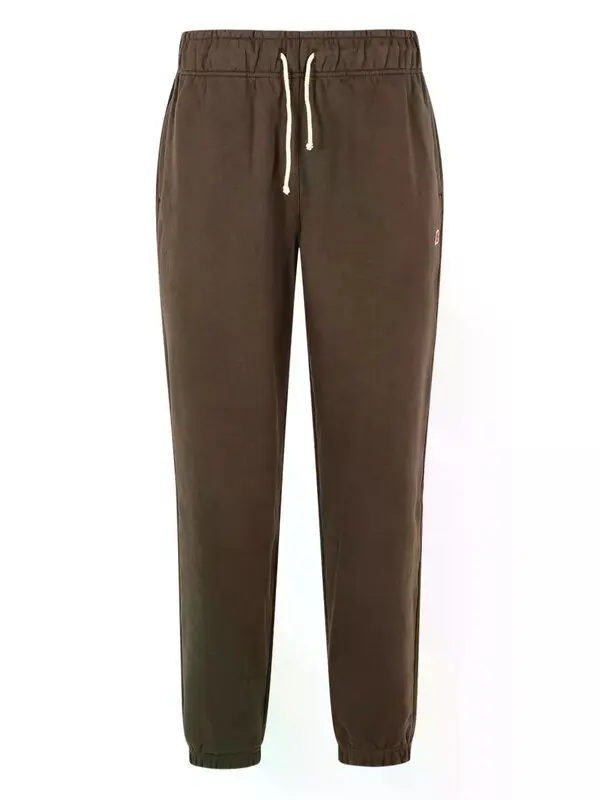 NEW BALANCE Elastic-waistband Logo-patch Track Pants - Brown