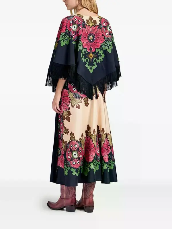 La DoubleJ Floral-print Reversible Wrap Skirt - Black