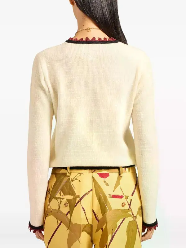 La DoubleJ Scallop-trimmed Wool-blend Sweater - Neutrals