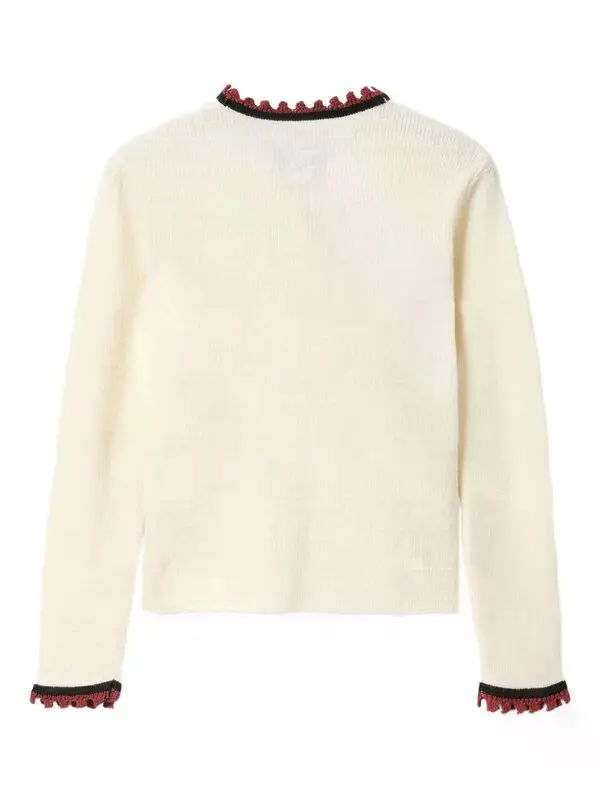 La DoubleJ Scallop-trimmed Wool-blend Sweater - Neutrals