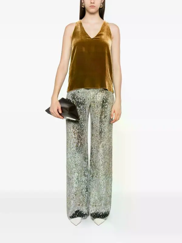 FORTE_FORTE Animal-patterned Wide-leg Trousers