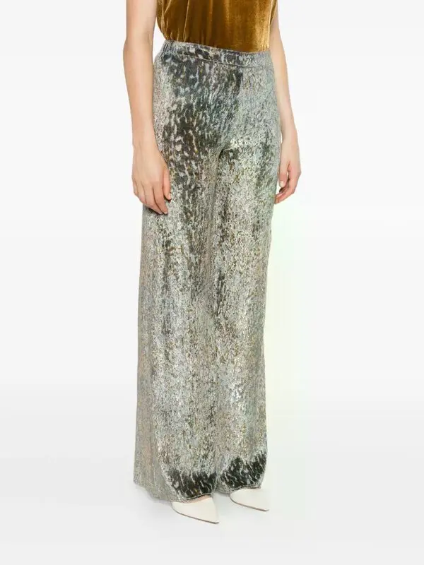 FORTE_FORTE Animal-patterned Wide-leg Trousers
