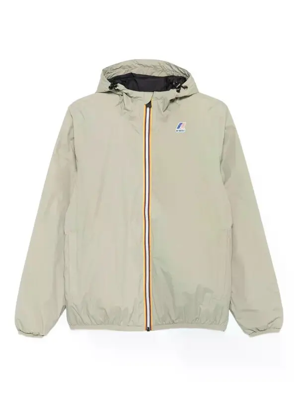 K-WAY Hooded Zip-front Jacket - Neutrals