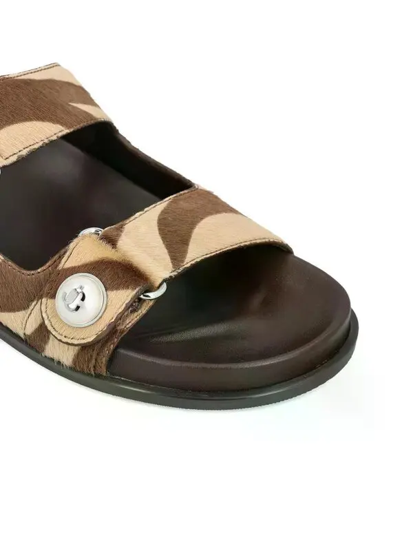 JIMMY CHOO Zebra-print Sandals With Button Detail