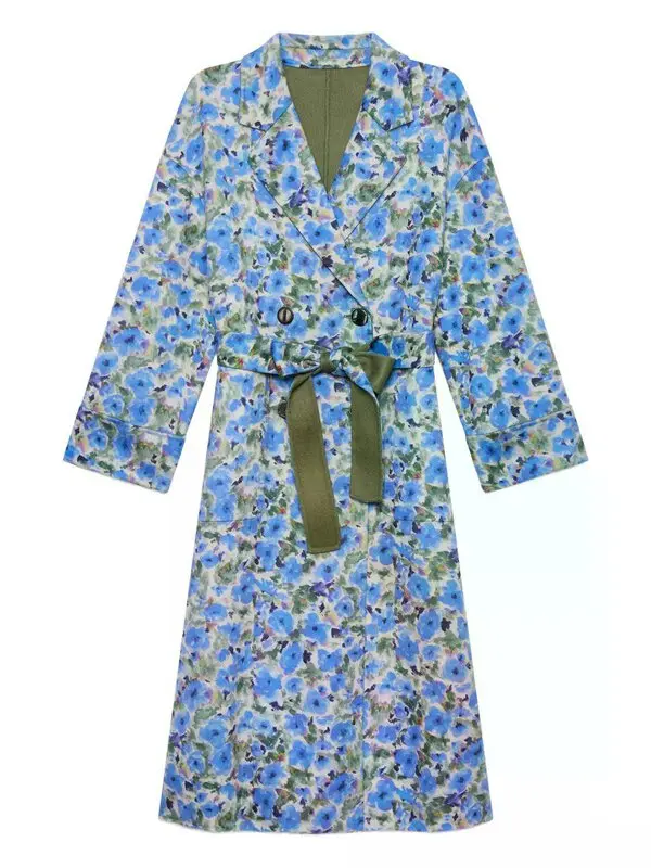 Malìparmi Floral-print Double-breasted Coat