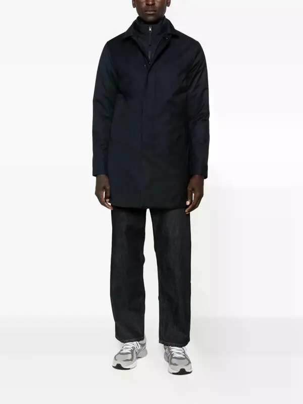 PEOPLE OF SHIBUYA Zip-front Coat With Patch Pockets