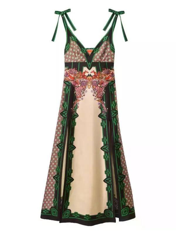 La DoubleJ Geometric-print Midi Day Dress