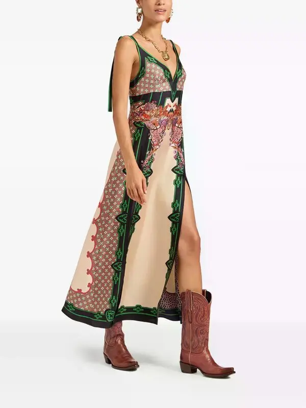 La DoubleJ Geometric-print Midi Day Dress