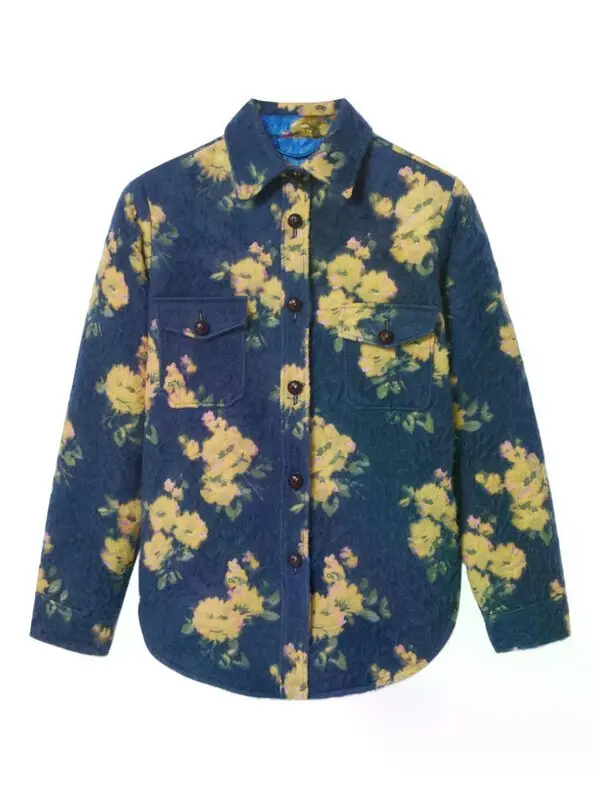 La DoubleJ Floral-jacquard Button-up Shirt Jacket
