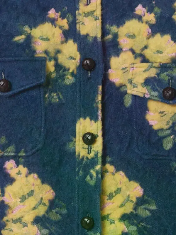 La DoubleJ Floral-jacquard Button-up Shirt Jacket