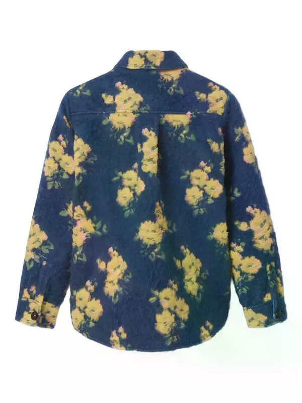 La DoubleJ Floral-jacquard Button-up Shirt Jacket