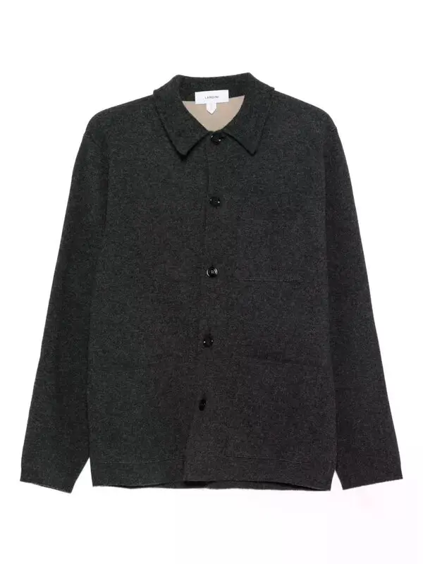 LARDINI Buttoned Patch-pocket Cardigan - Grey