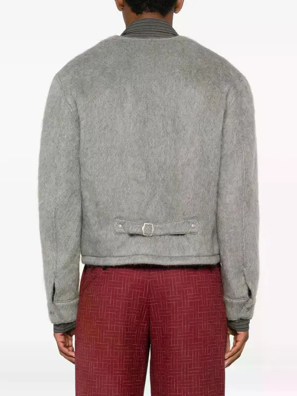 Kenzo Collarless Brushed Wool Jacket