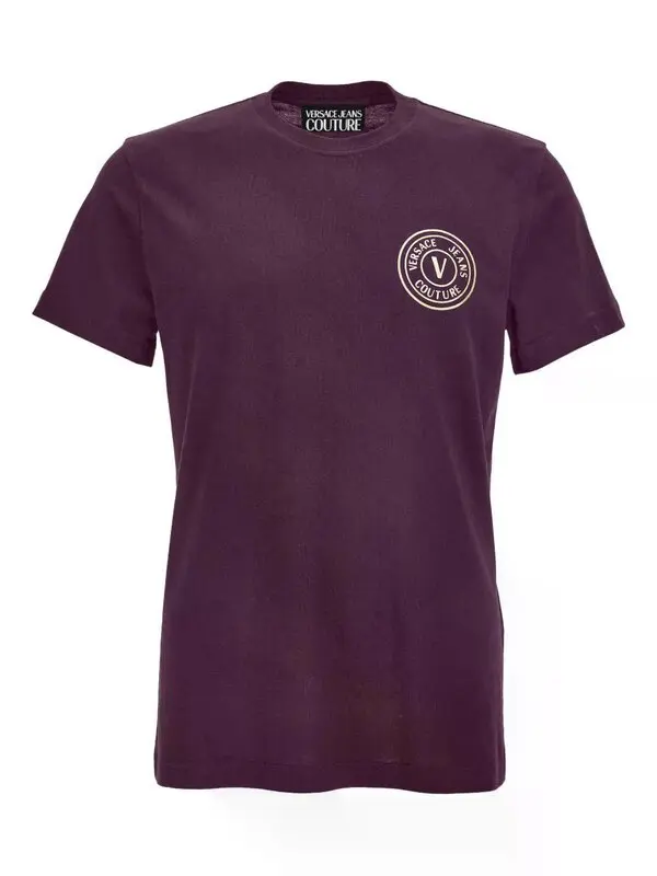 Versace V-emblem Logo-print T-shirt - Red