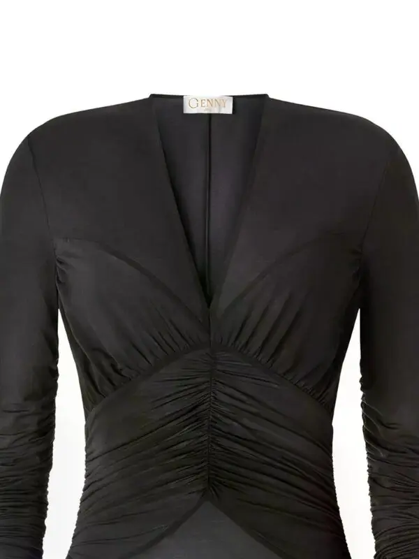 GENNY V-neck Ruched Bodysuit