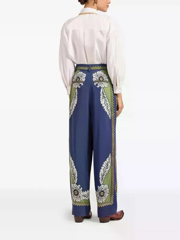 La DoubleJ Floral-print Pleated Trousers