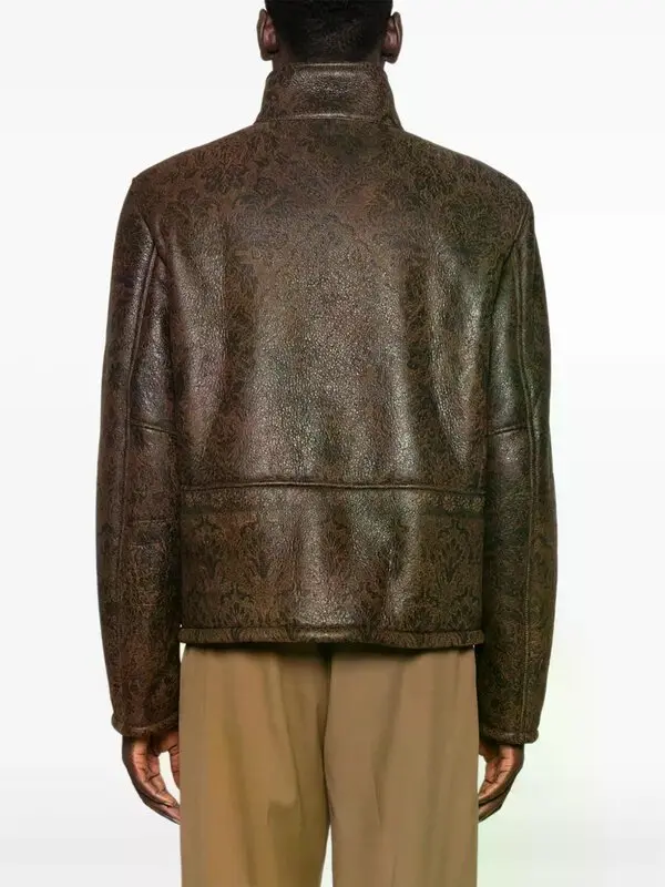 Etro Floral Patterned Leather Jacket