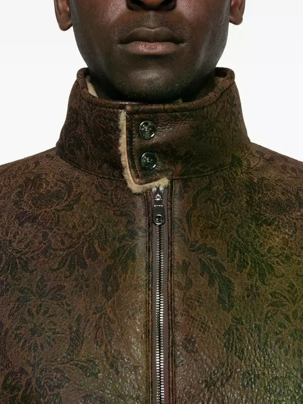 Etro Floral Patterned Leather Jacket