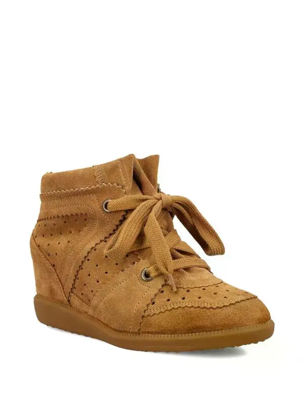 Isabel Marant Étoile Perforated Wedge Boots - Brown