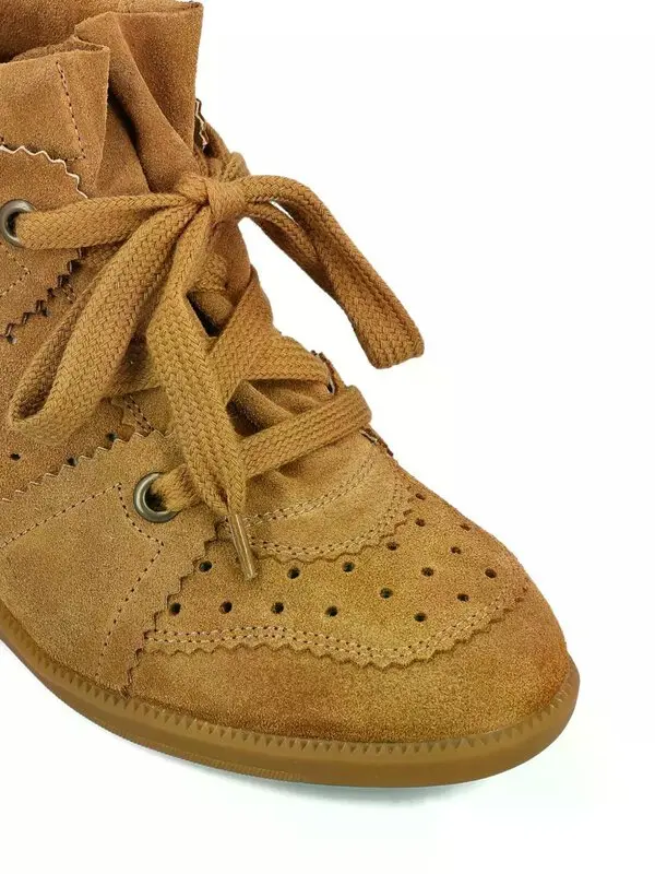Isabel Marant Étoile Perforated Wedge Boots - Brown
