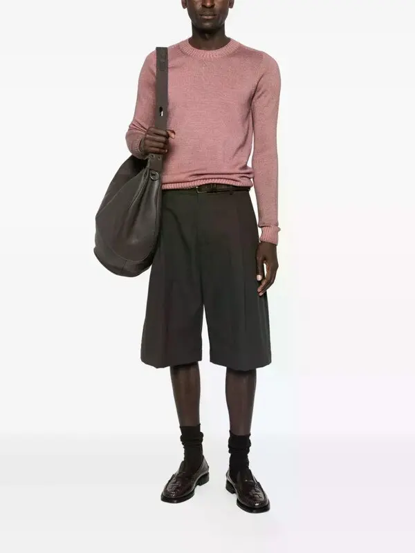 AROVESCIO Crew Neck Ribbed Sweater