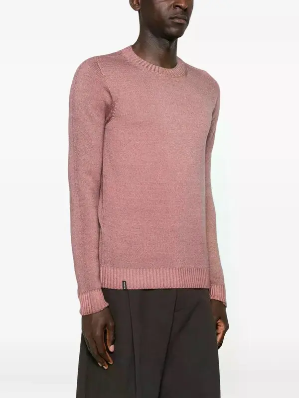 AROVESCIO Crew Neck Ribbed Sweater